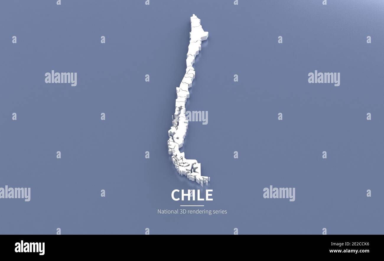 Chile Map. 3d rendering maps of countries Stock Photo - Alamy