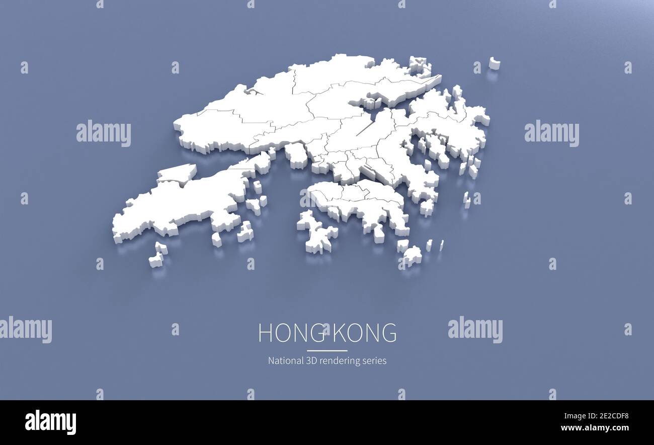 Hongkong Map. 3d rendering maps of countries Stock Photo - Alamy