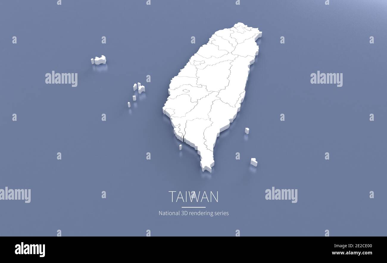 Taiwan Map. 3d rendering maps of countries Stock Photo - Alamy