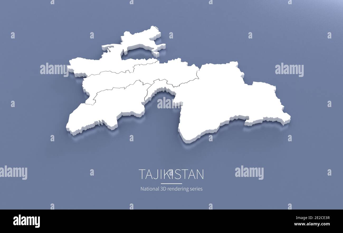 Tajikistan Map. 3d rendering maps of countries Stock Photo - Alamy
