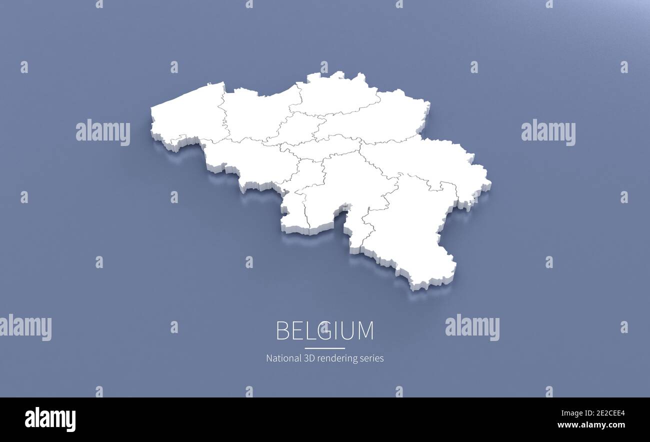 Belgium Map. 3d rendering maps of countries Stock Photo - Alamy