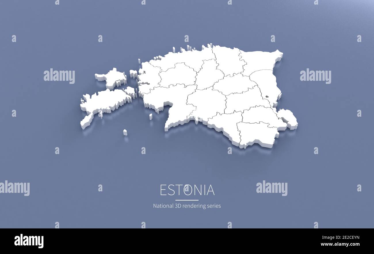 Estonia Map. 3d rendering maps of countries Stock Photo - Alamy