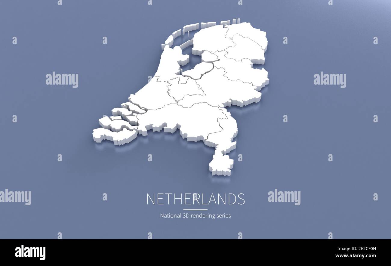 Netherlands Map. 3d rendering maps of countries Stock Photo - Alamy