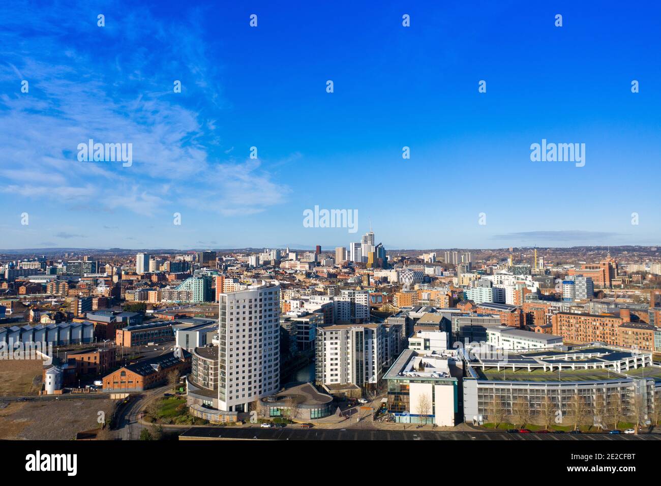 Aerial photo of the Leeds City Centre taken from the area known as The ...