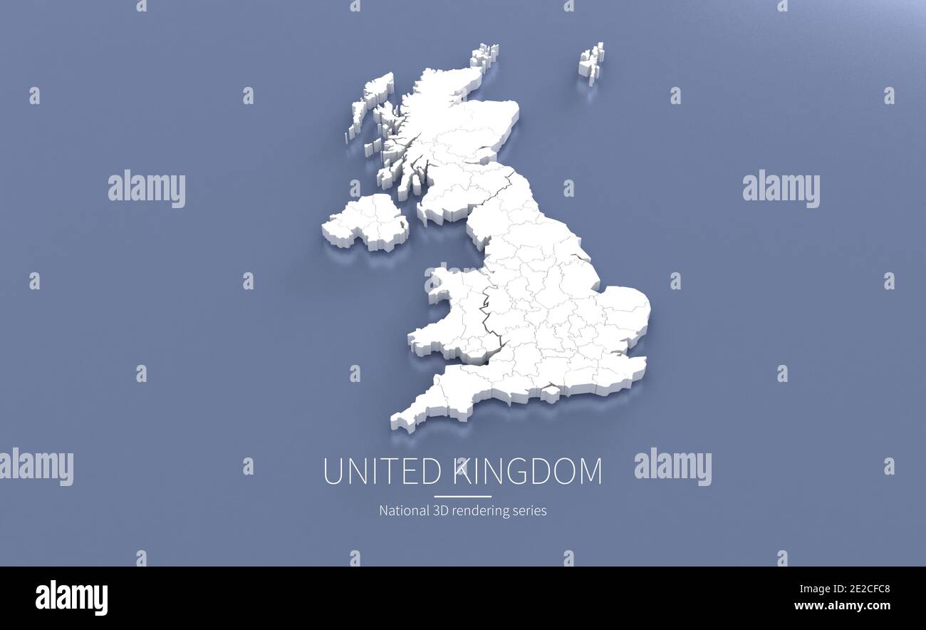 United Kingdom Map. 3d rendering maps of countries Stock Photo - Alamy