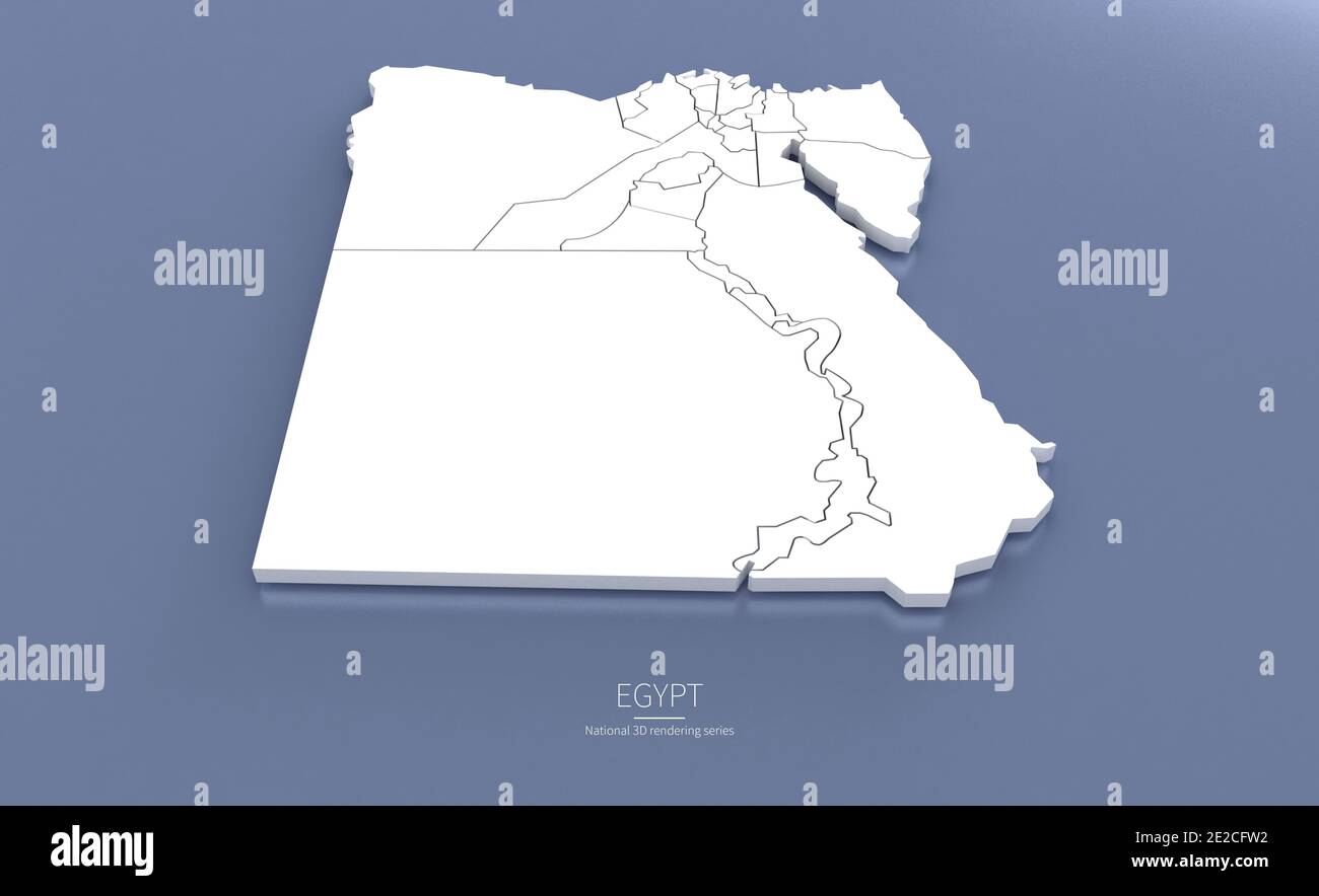 Egypt Map. 3d rendering maps of countries Stock Photo - Alamy