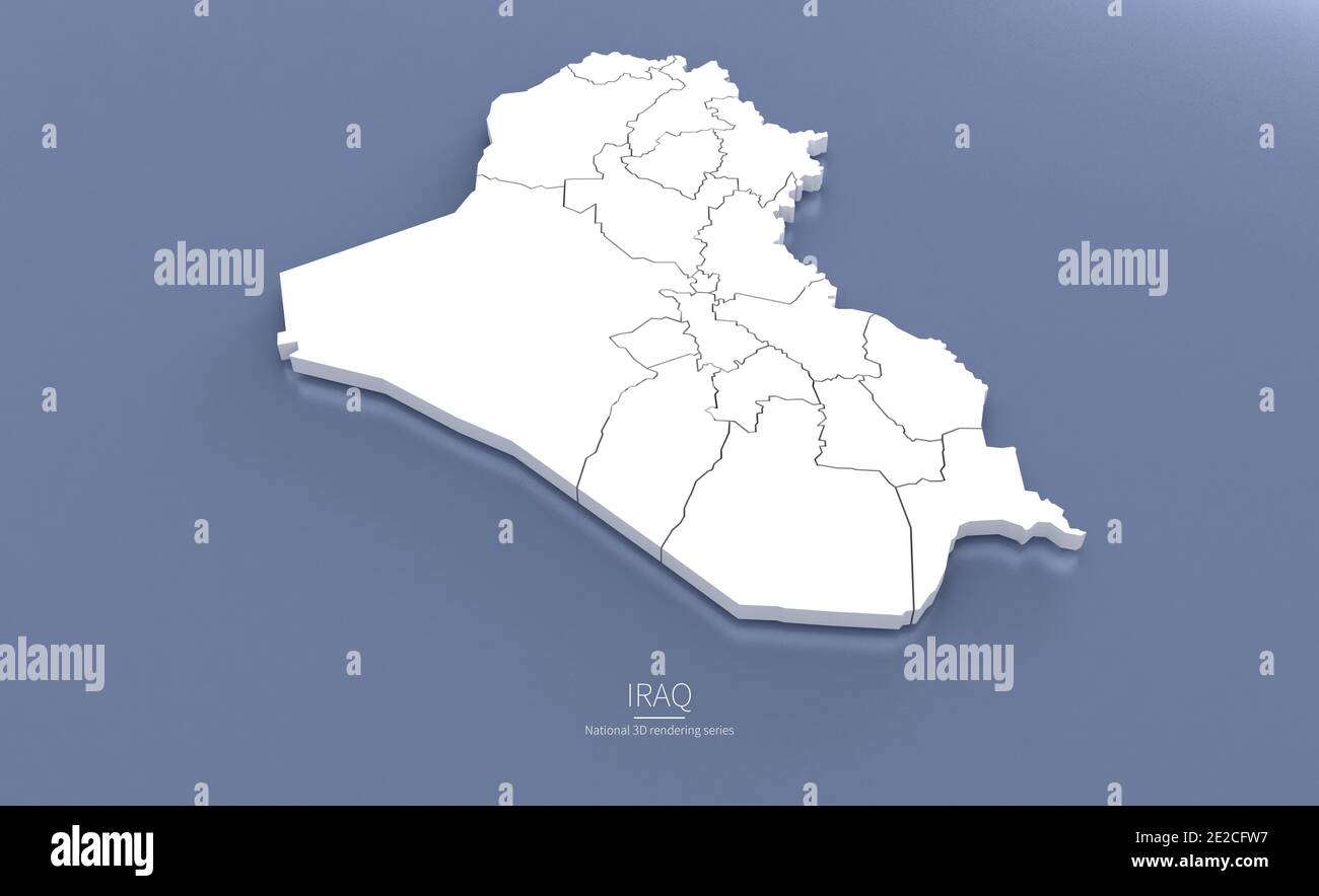 Iraq Map. 3d rendering maps of countries Stock Photo - Alamy