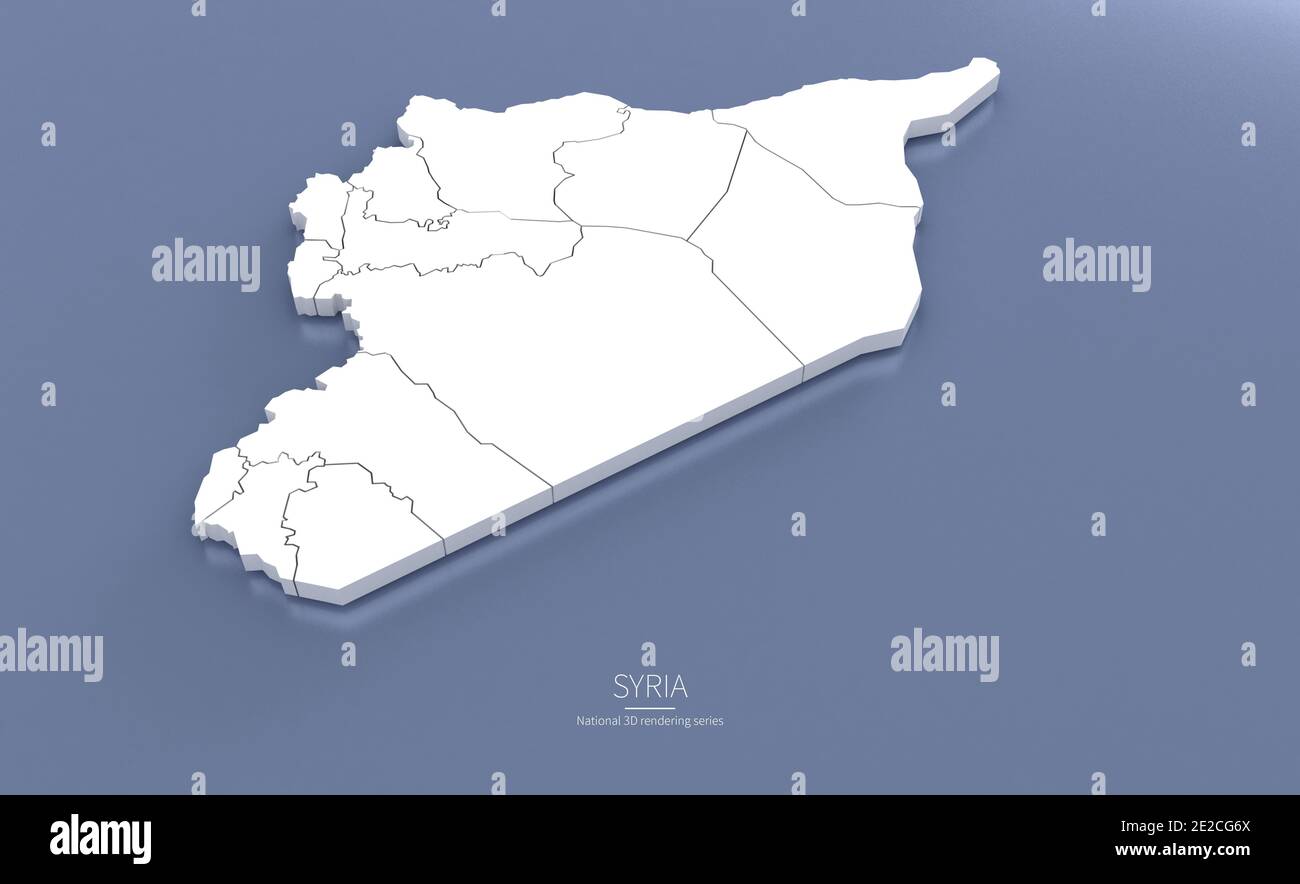 Syria Map. 3d rendering maps of countries Stock Photo - Alamy