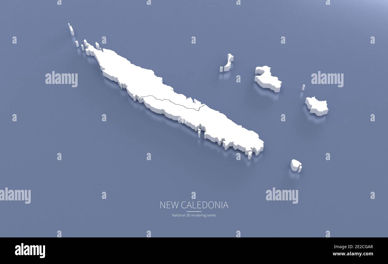 New Caledonia Map. 3d rendering maps of countries Stock Photo - Alamy