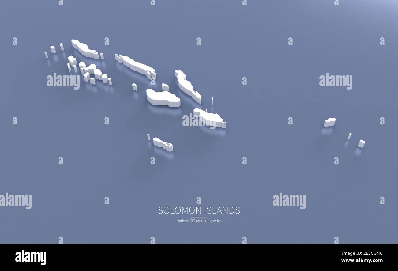 Solomon Islands Map. 3d rendering maps of countries Stock Photo - Alamy