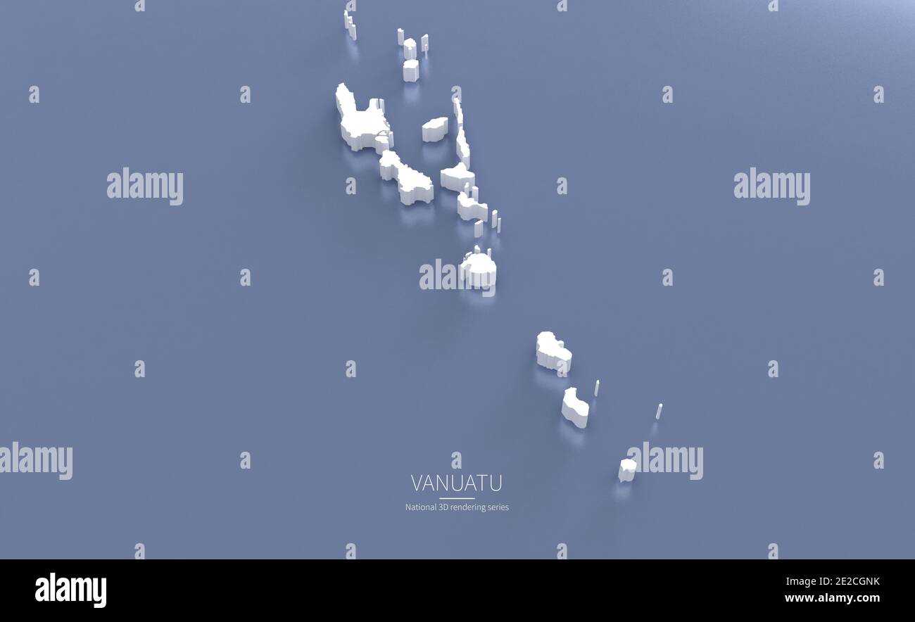 Vanuatu Map. 3d rendering maps of countries Stock Photo - Alamy