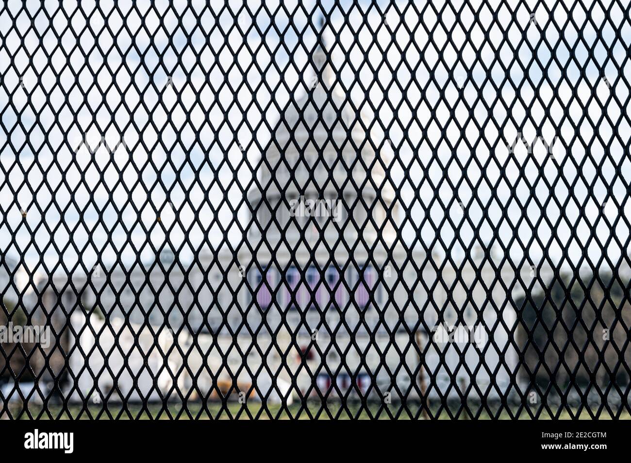 Non-scalable fencing that was recently installed around the Capitol ...
