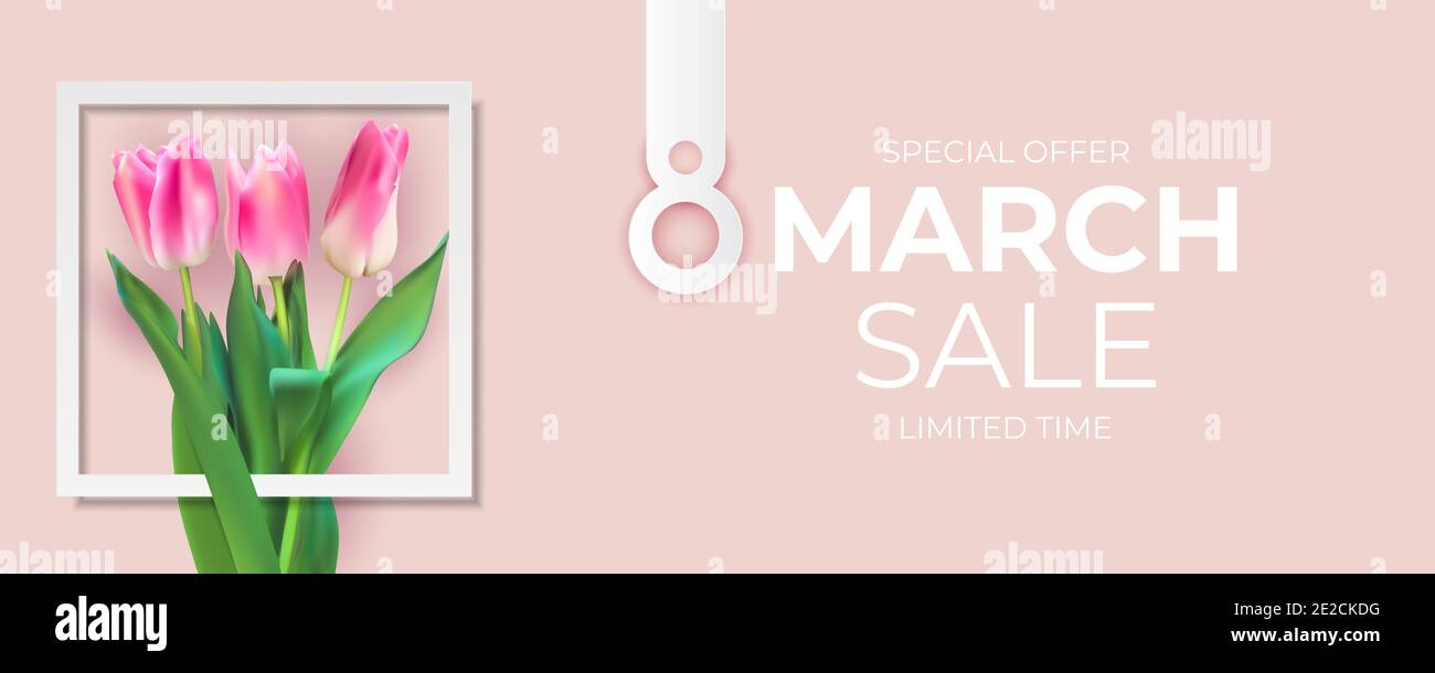 8 March sale banner Background Design. Template for advertising, web ...