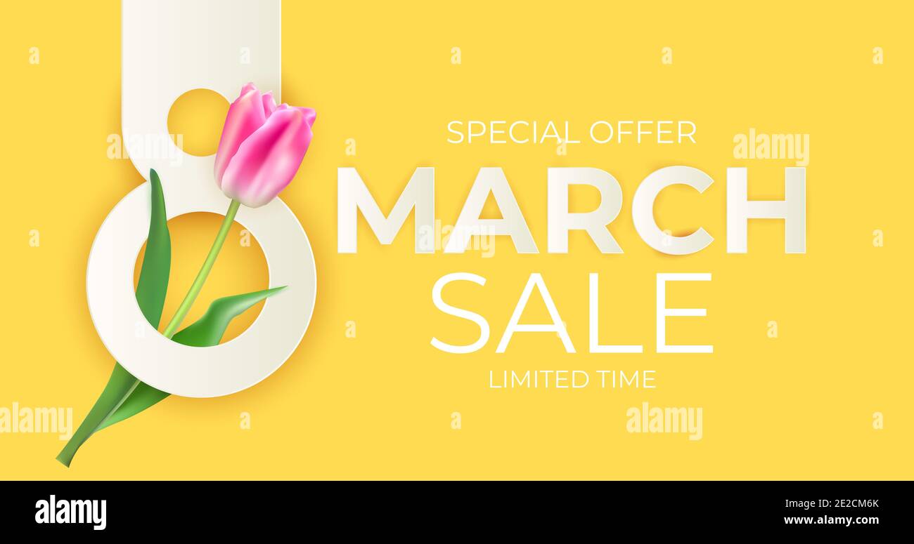 8 March sale banner Background Design. Template for advertising, web ...