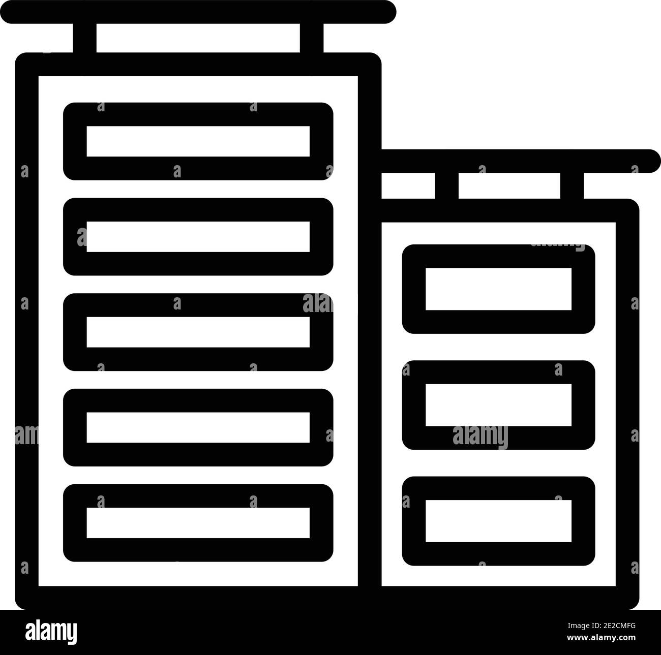 Town buildings icon. Outline town buildings vector icon for web design ...