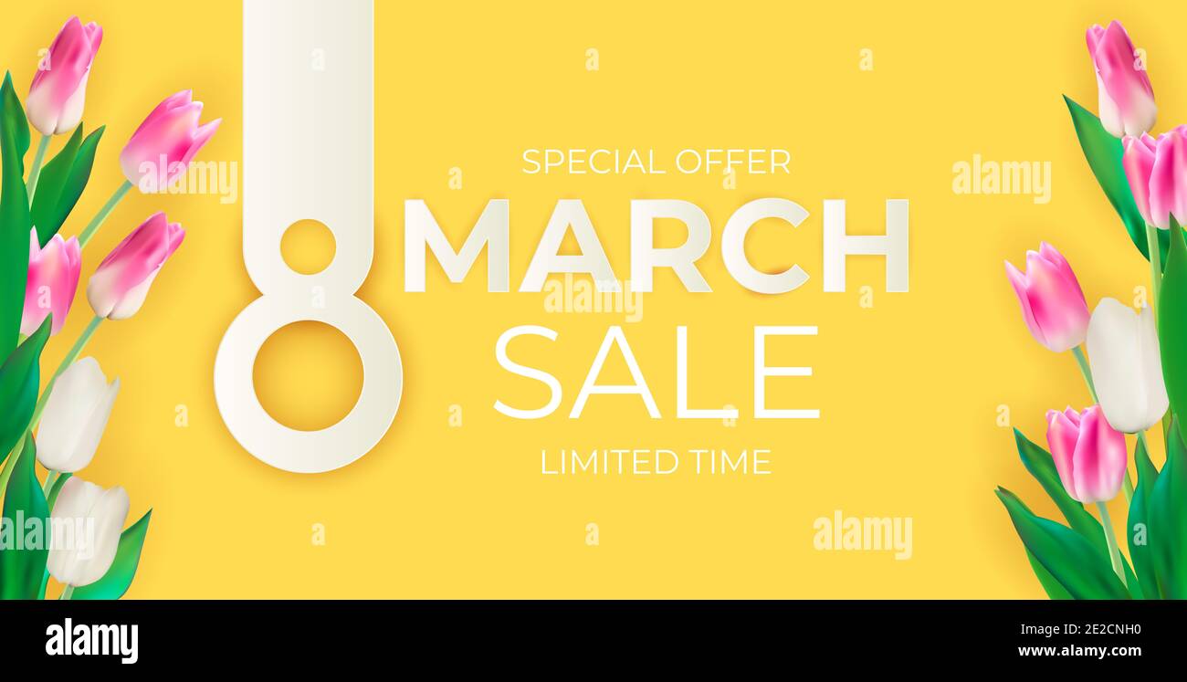 8 March sale banner Background Design. Template for advertising, web ...