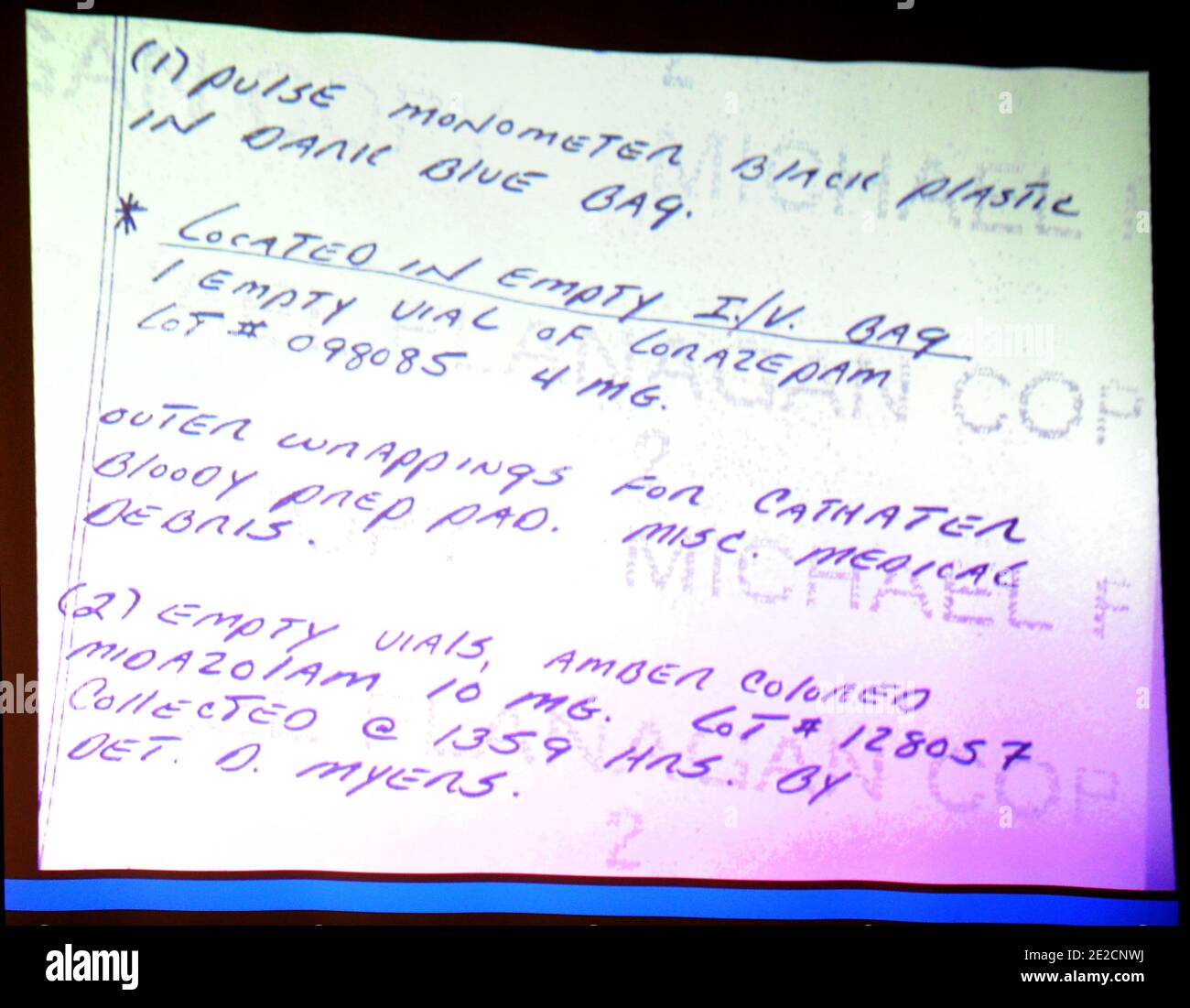 Michael Jackson Handwritten Notes