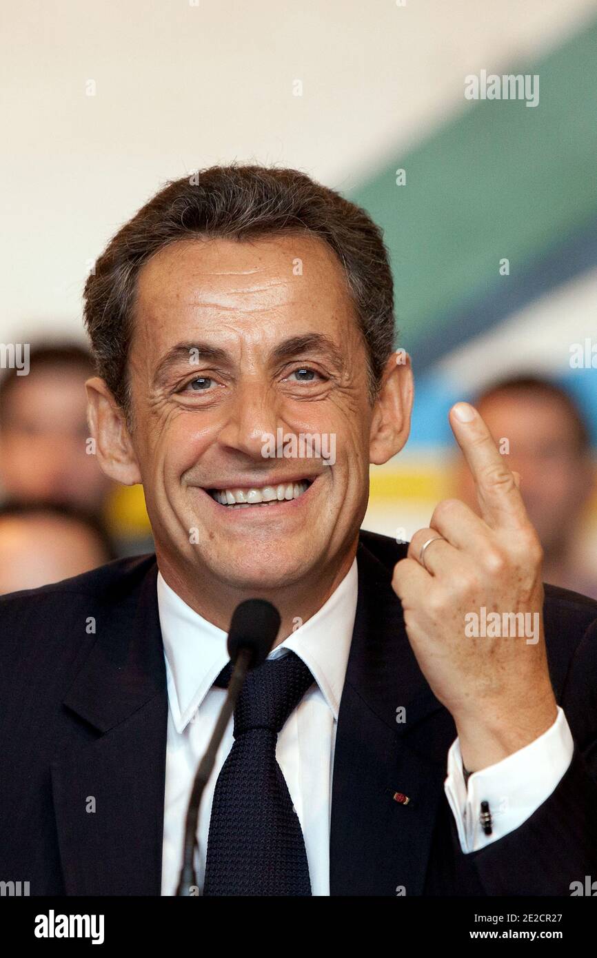 French President Nicolas Sarkozy attends a debate on Culture at the ...
