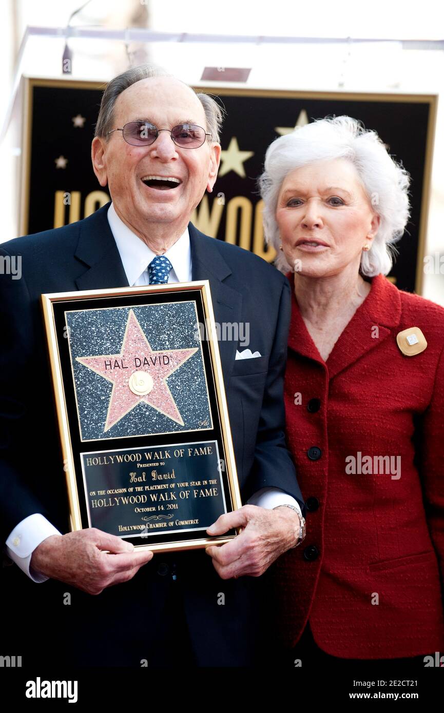 Songwriter Hal David, posing with his wife Unice David, is honored with ...