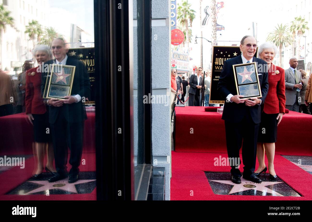 Songwriter Hal David, posing with his wife Unice David, is honored with ...