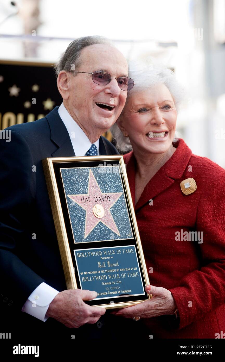 Songwriter Hal David, posing with his wife Unice David, is honored with ...