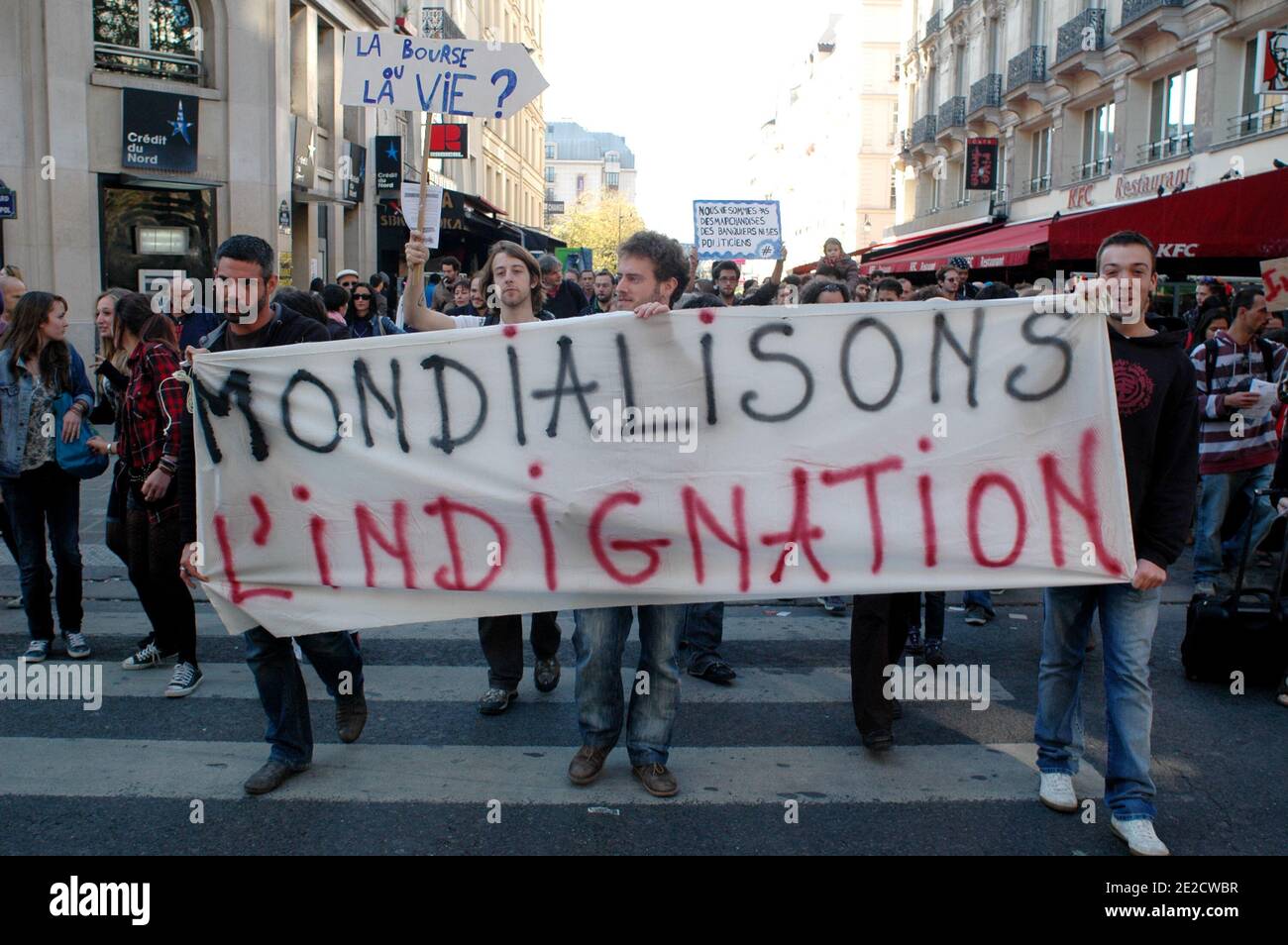 The Indignants demonstrate in front of the Hotel de Ville (City Hall ...