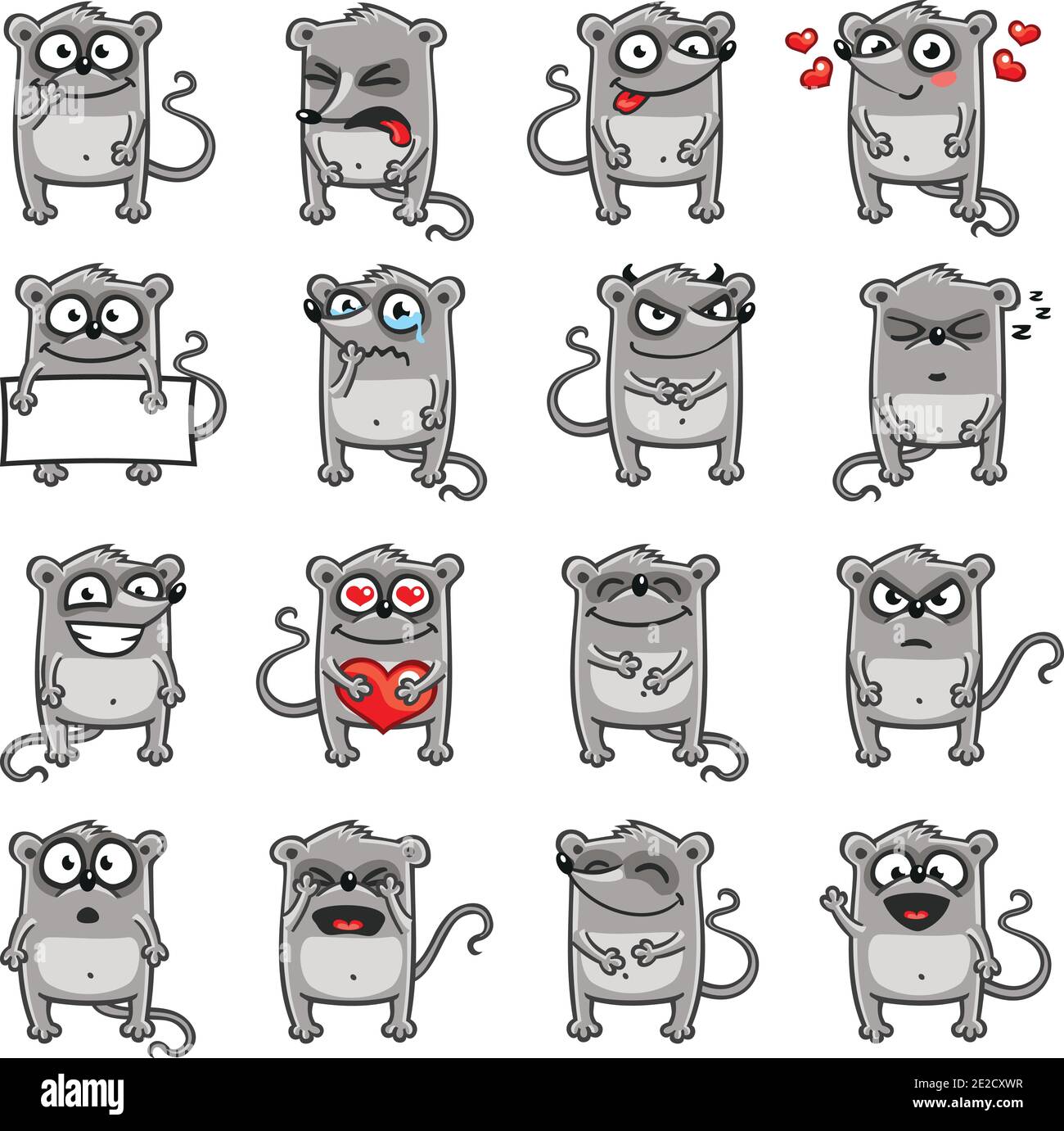 Smiley mice individually grouped for easy copy-n-paste. Vector Stock ...