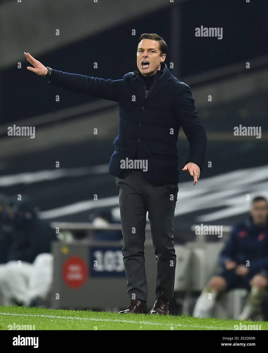 Fulham manager Scott Parker on the touchline during the Premier League ...