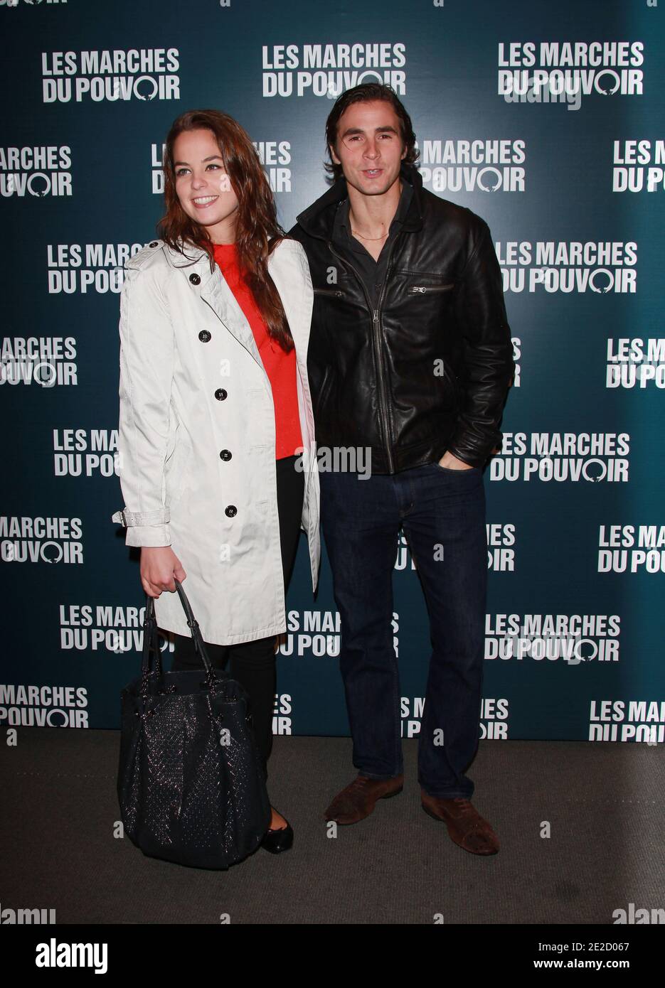 Anouchka Delon and boyfriend attending the French premiere of 'The Ides ...
