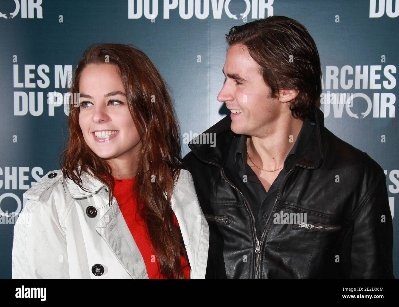 Anouchka Delon and boyfriend attending the French premiere of 'The Ides ...