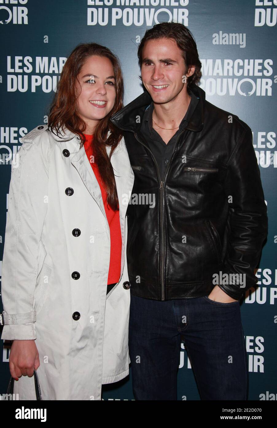 Anouchka Delon and boyfriend attending the French premiere of 'The Ides ...