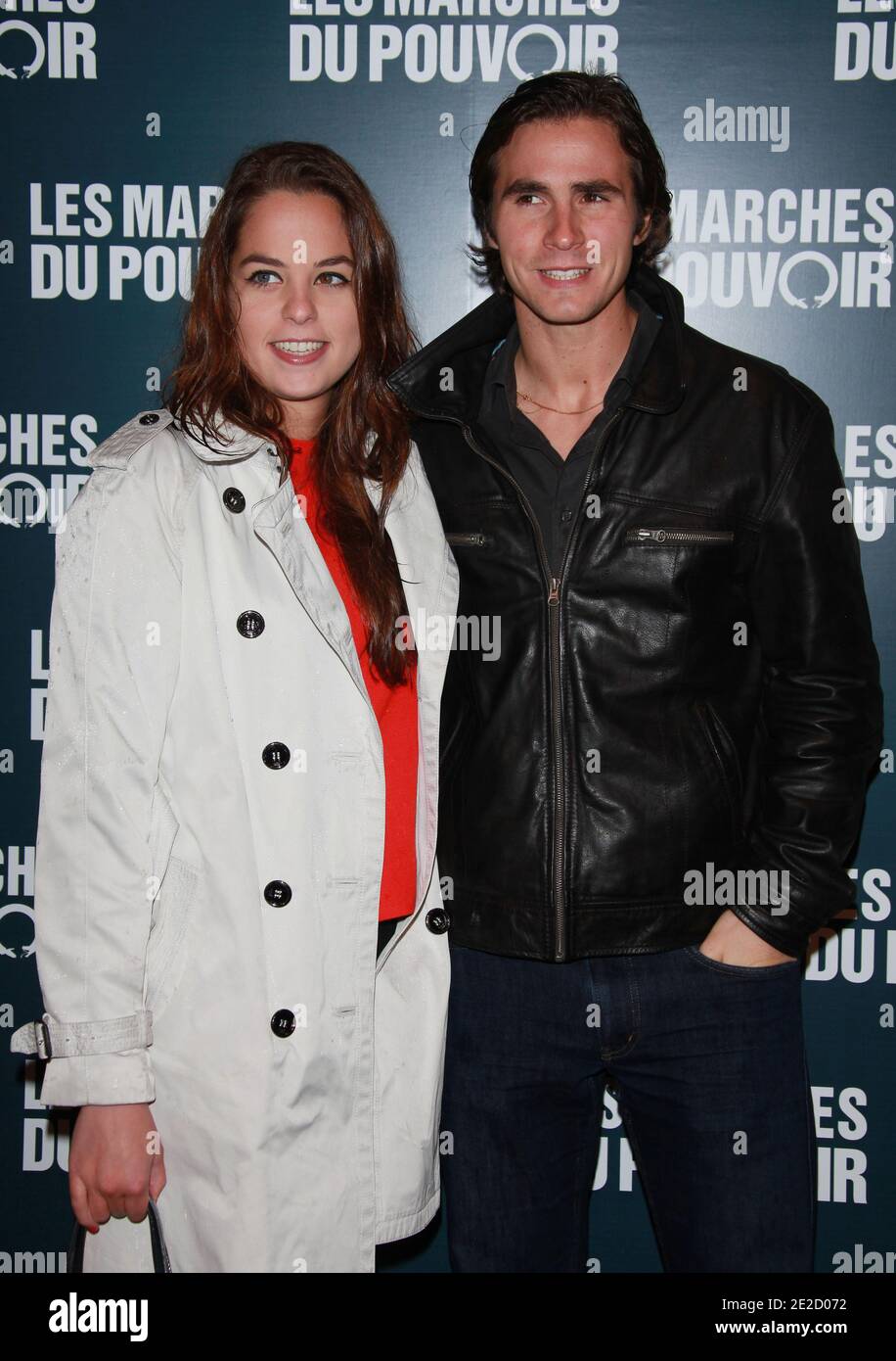 Anouchka Delon and boyfriend attending the French premiere of 'The Ides ...
