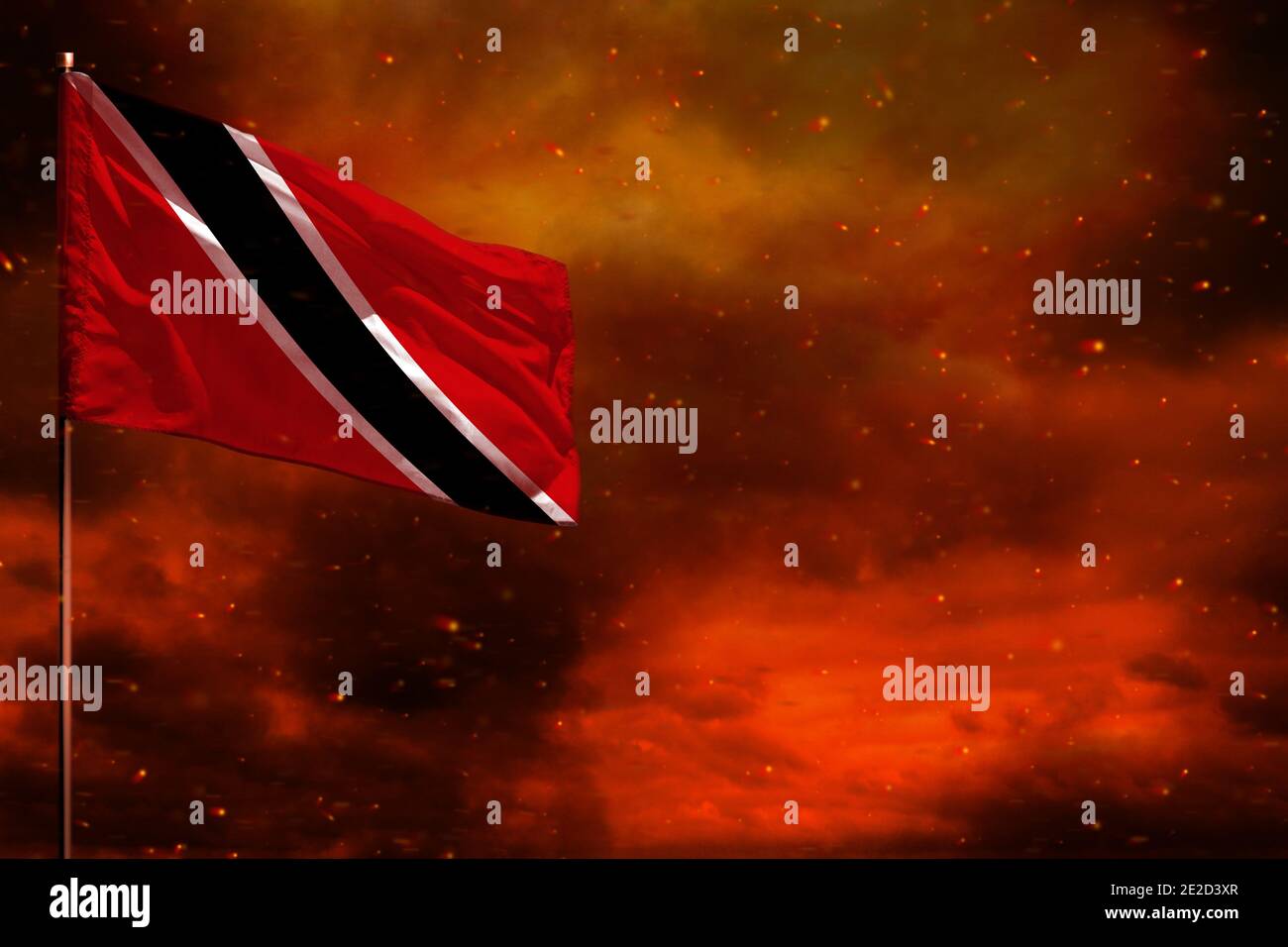 Fluttering Trinidad and Tobago flag mockup with blank space for your ...