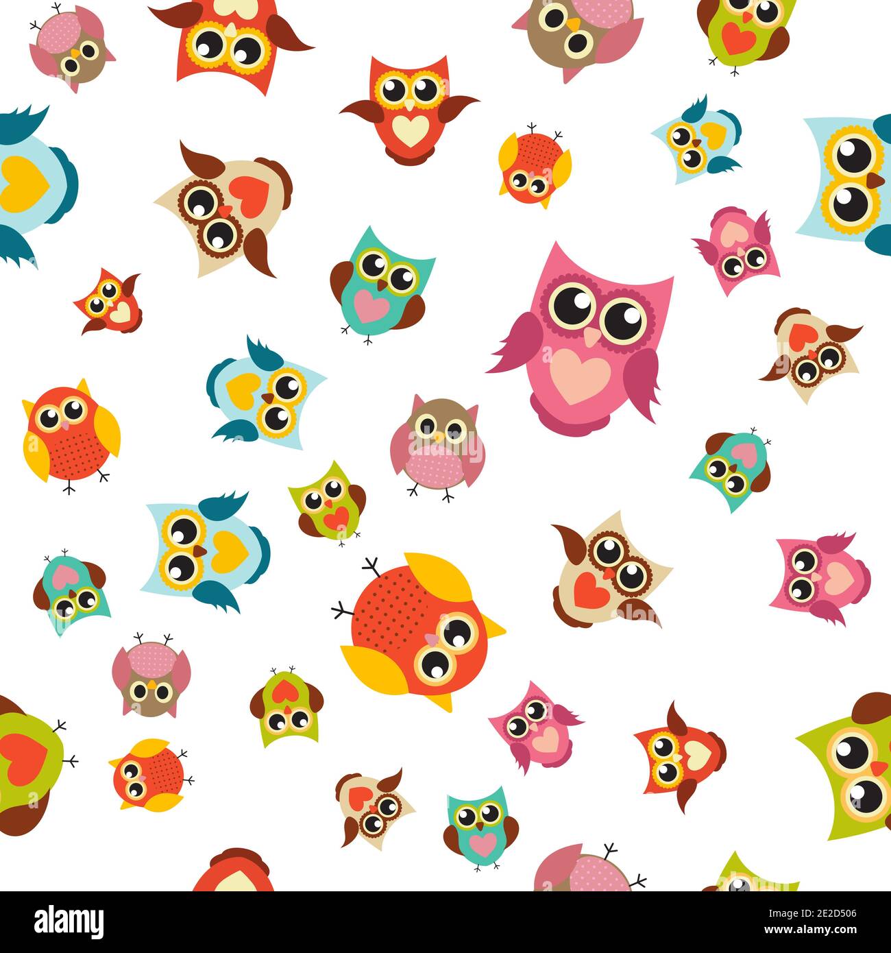 Cute Owl Pattern Seamless Background Illustration Stock Photo - Alamy