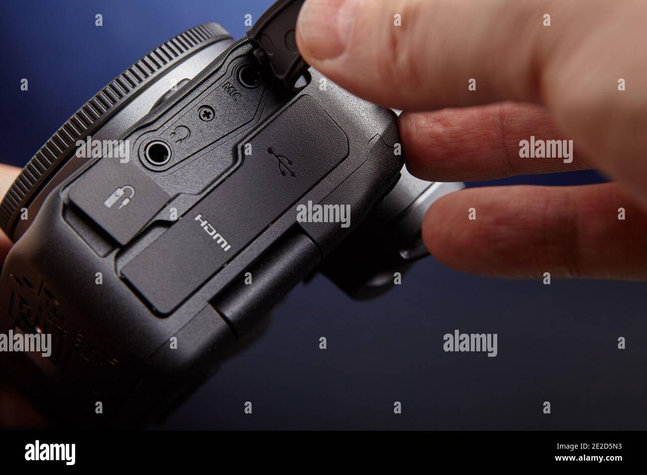 St. Petersburg, Russia - January 9, 2021: Audio and remote connectors ...