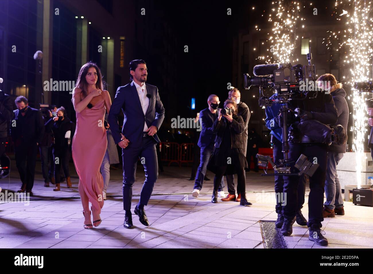 Antwerp's Lior Refaelov and his wife Gal pictured during the 67th ...