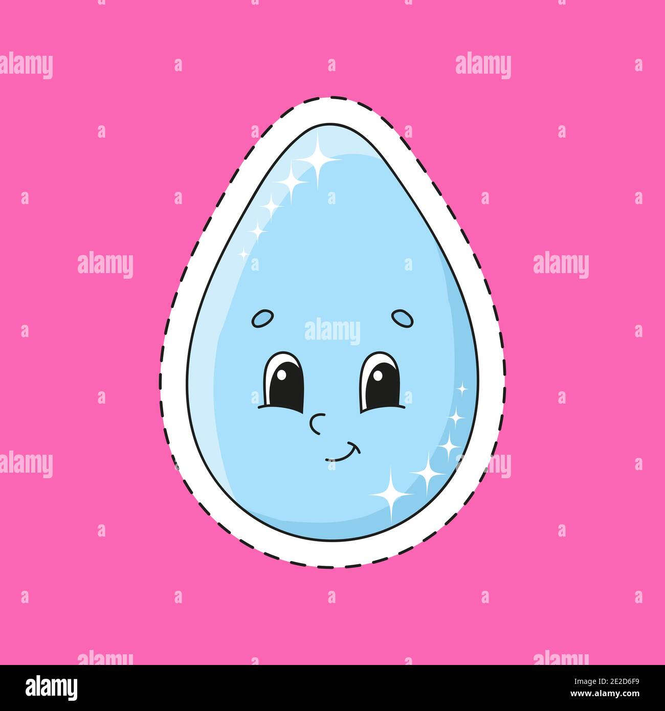 Sticker with contour. Cartoon character. Colorful vector illustration ...
