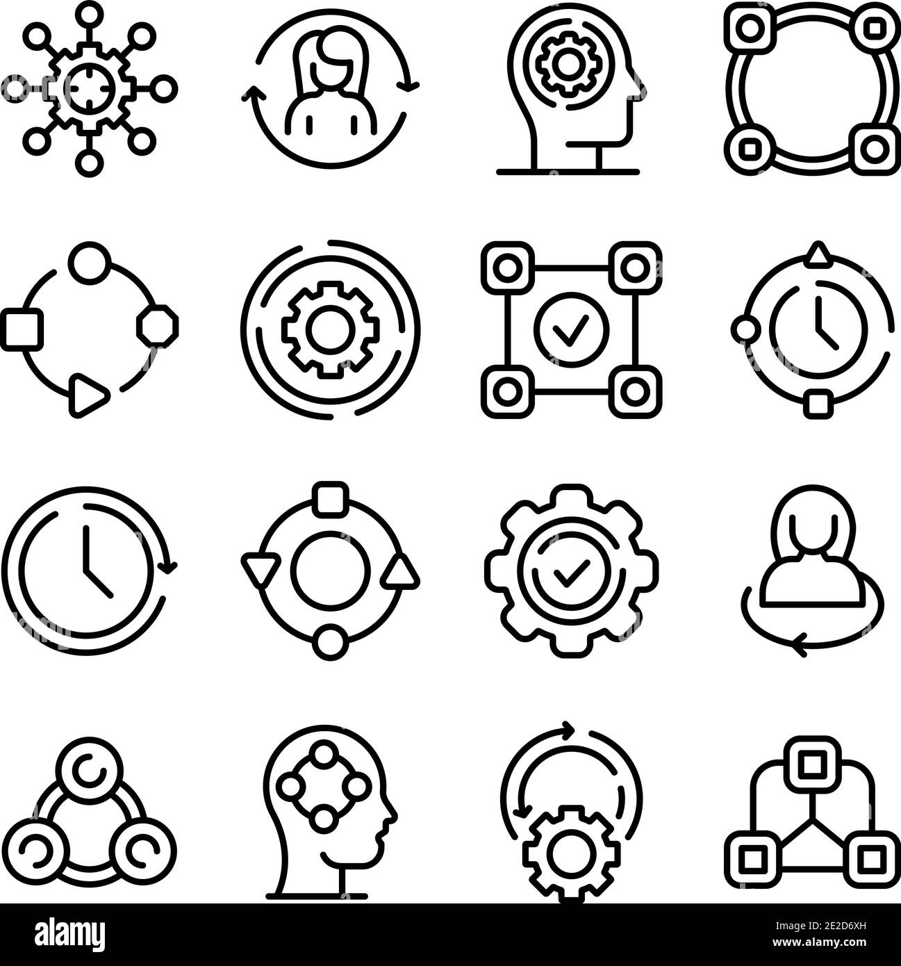 Adapt to changes icons set. Outline set of adapt to changes vector ...