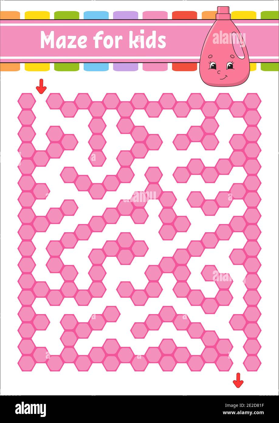 Rectangular color maze. Game for kids. Funny labyrinth. Education ...