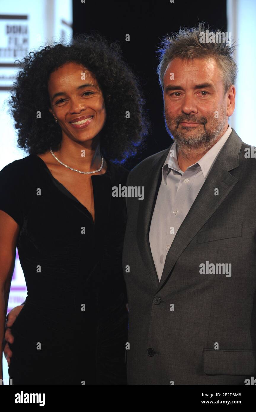 Luc Besson and wife Virginie Besson-Silla arriving for the screening of ...