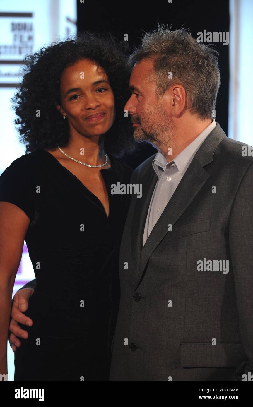 Luc Besson and wife Virginie Besson-Silla arriving for the screening of ...
