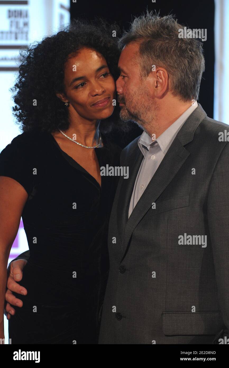 Luc Besson and wife Virginie Besson-Silla arriving for the screening of ...