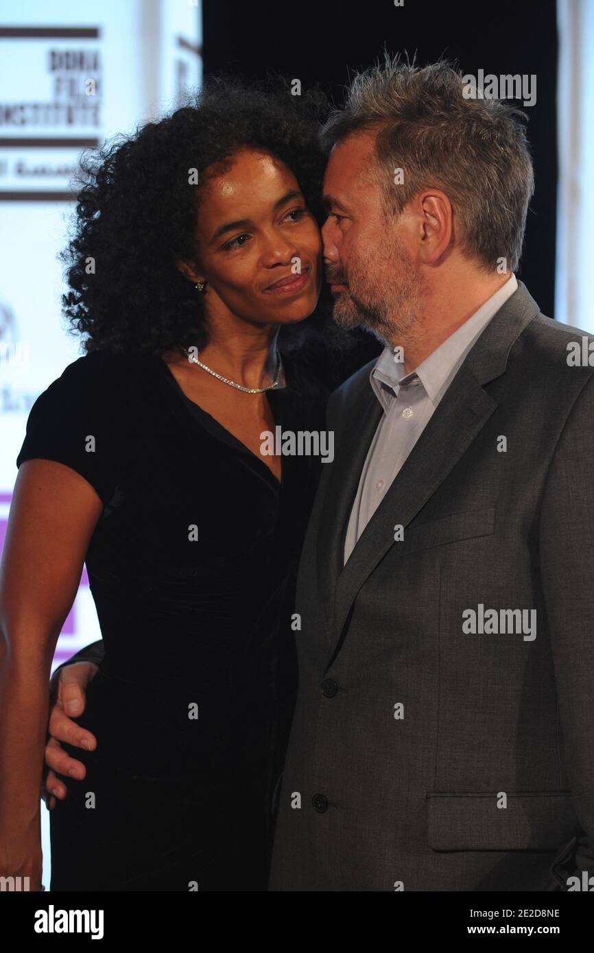 Luc Besson and wife Virginie Besson-Silla arriving for the screening of ...