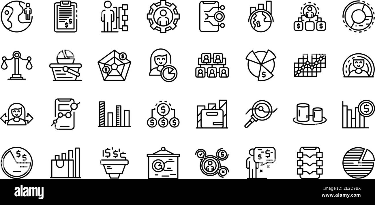 Market segmentation icons set. Outline set of market segmentation ... Market segmentation icons set. Outline set of market segmentation ...