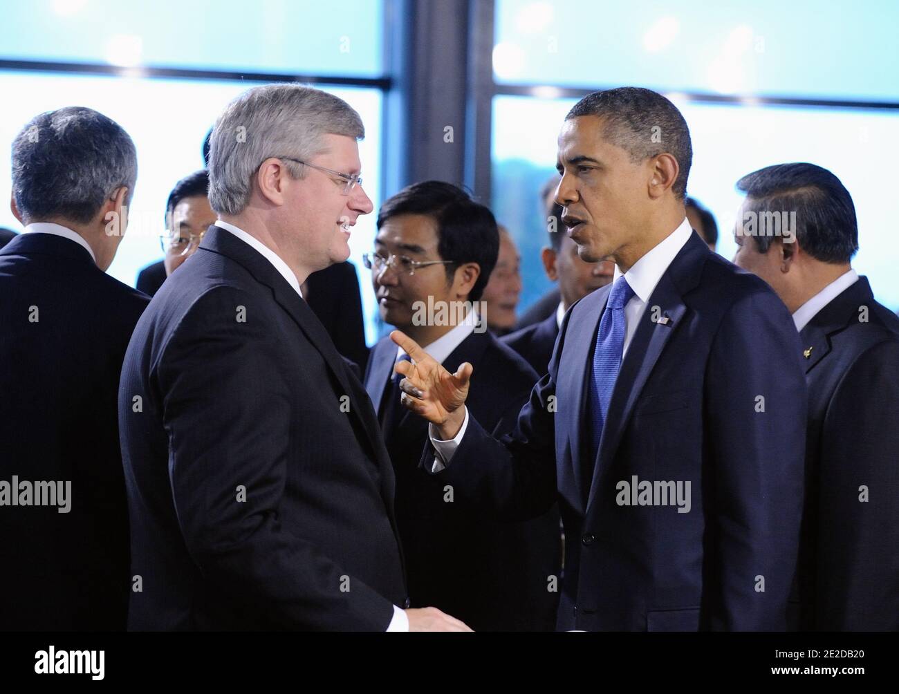 Prime Minister of Canada Stephen Harper and President of United States ...