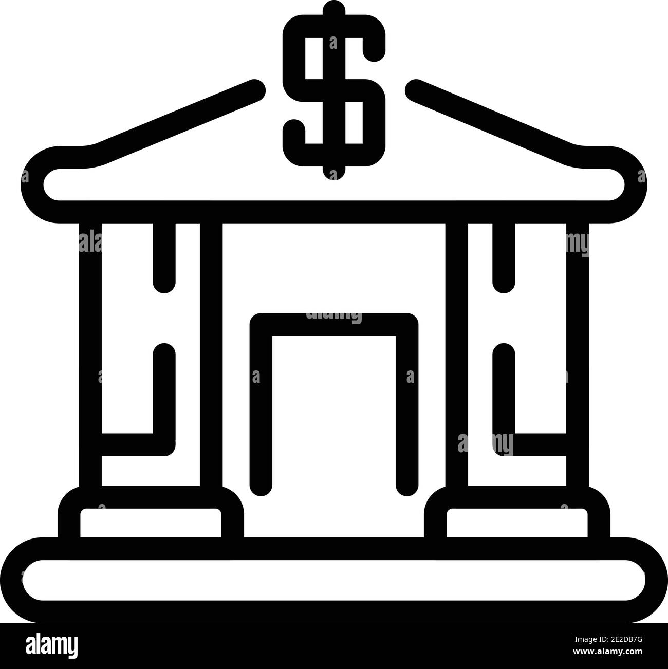 Bank building icon. Outline bank building vector icon for web design ...