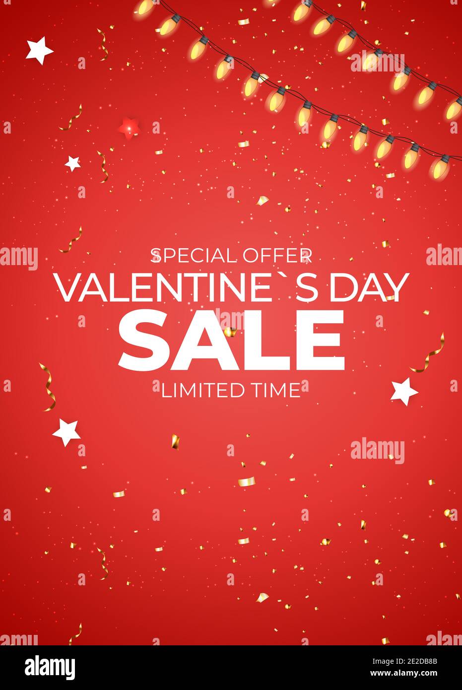 Valentine's Day sale banner Background Design. Template for advertising ...
