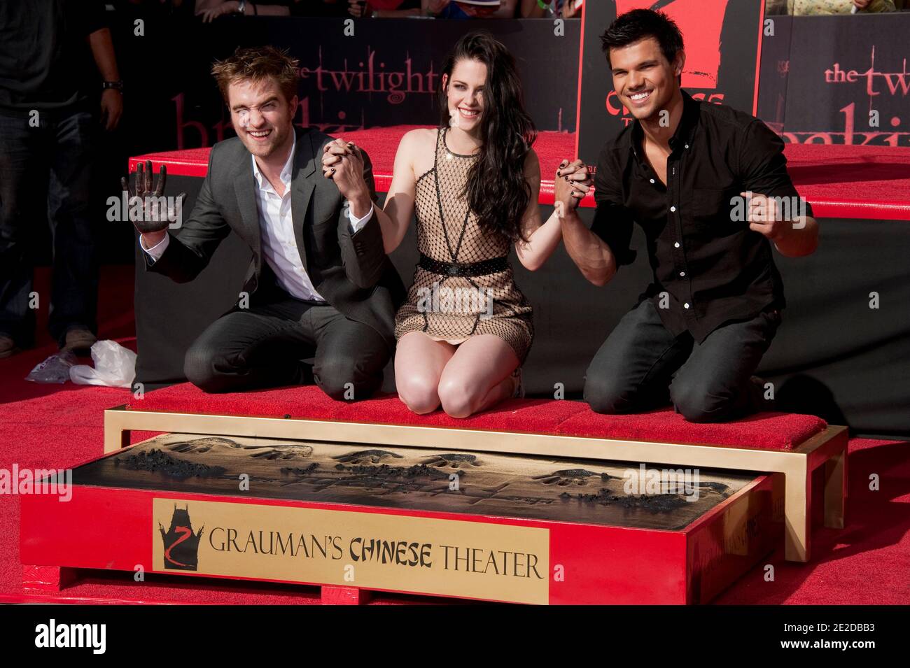 Actor Robert Pattinson, actress Kristen Stewart and actor Taylor ...