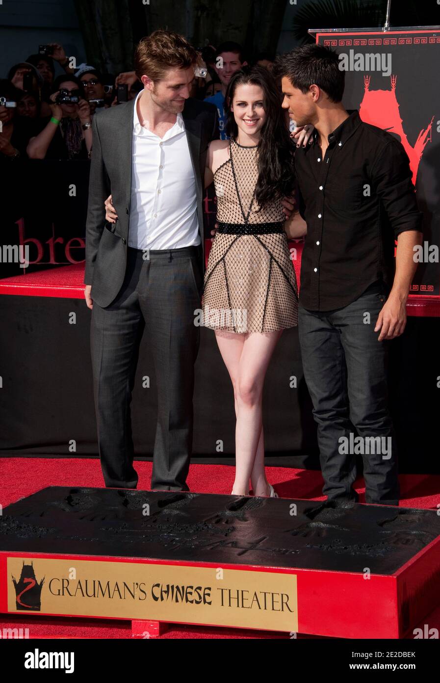 Actor Robert Pattinson, actress Kristen Stewart and actor Taylor ...