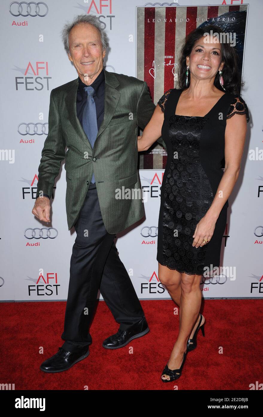 Clint Eastwood and Dina Eastwood arrive at the 'J. Edgar' opening night ...